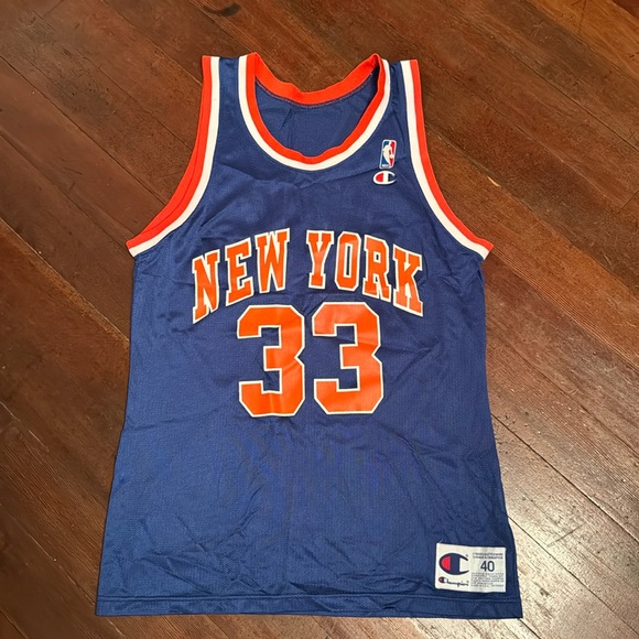 Champion | Tops | New York Knicks Patrick Ewing 33 Basketball Jersey ...